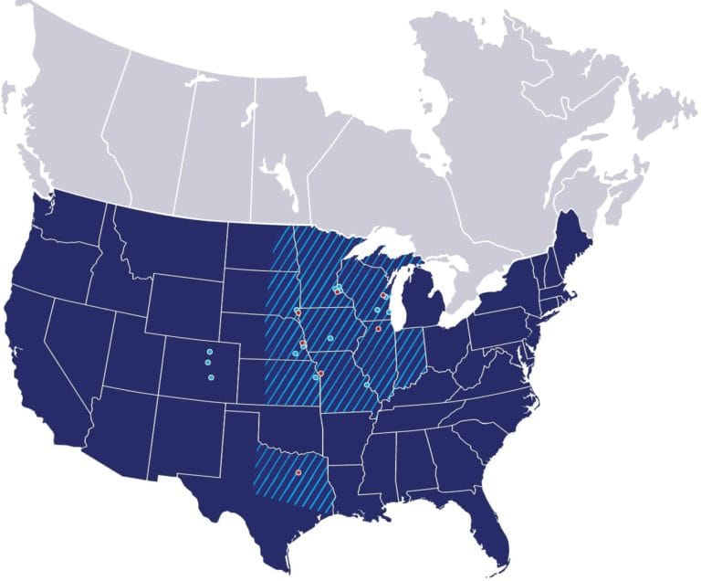 Our Reach | U.S. Lubricants Service Areas